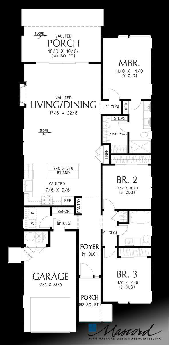 Butternut Pine: Great Narrow Plan for Urban, Infill, or Restrictive ...