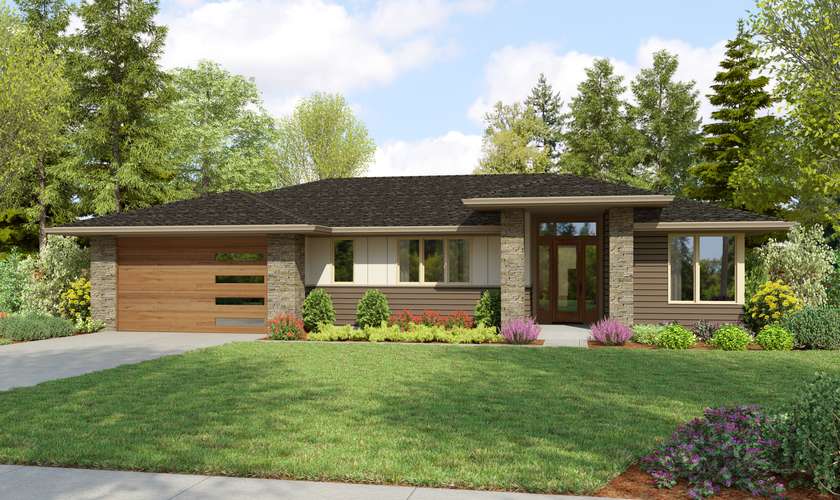 Contemporary House Plan 1198A The Cheyenne: 1592 Sqft, 3 Beds, 2 Baths