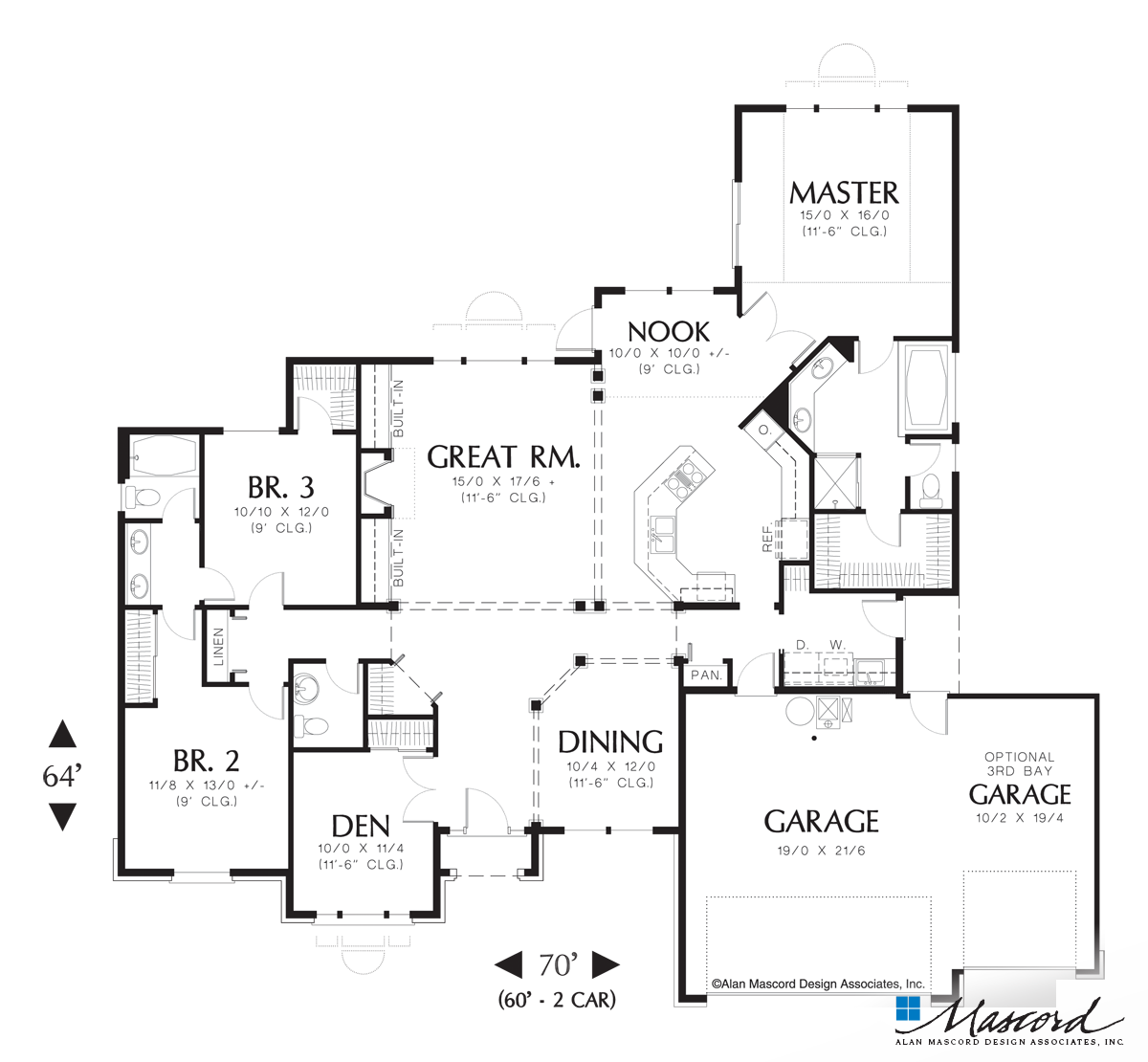 Stephen: Ranch Style Plan with Great Lighting | 2197 Sq Ft