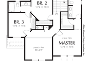 Everett: Multi-level Traditional Plan with Tall Arched Windows | 1835 Sq Ft