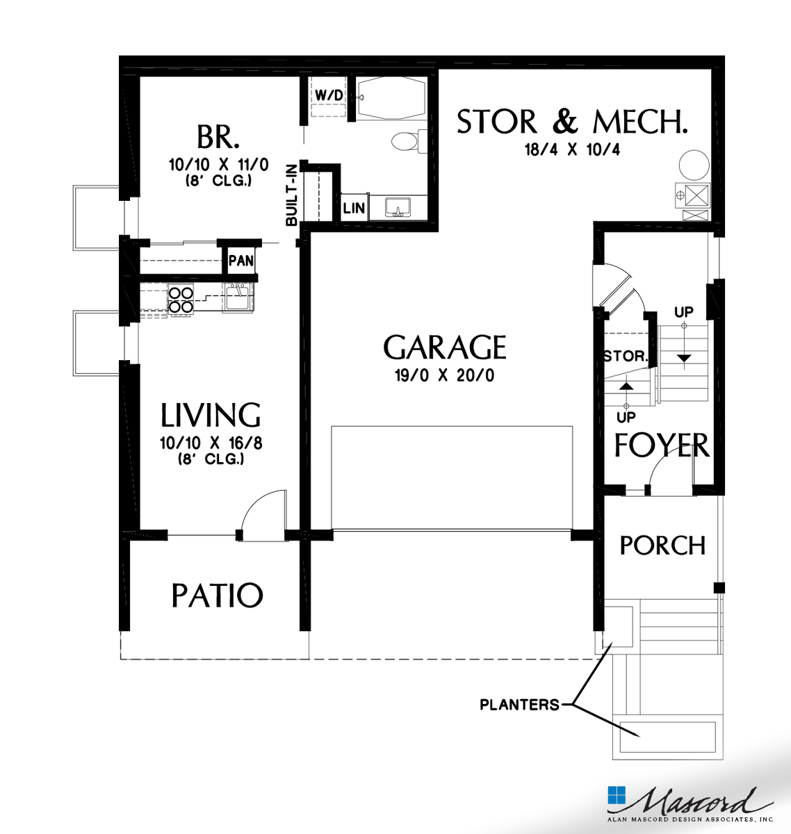Augustine: Contemporary Upslope plan with 2 Cars and Guest Suite | 2874 ...