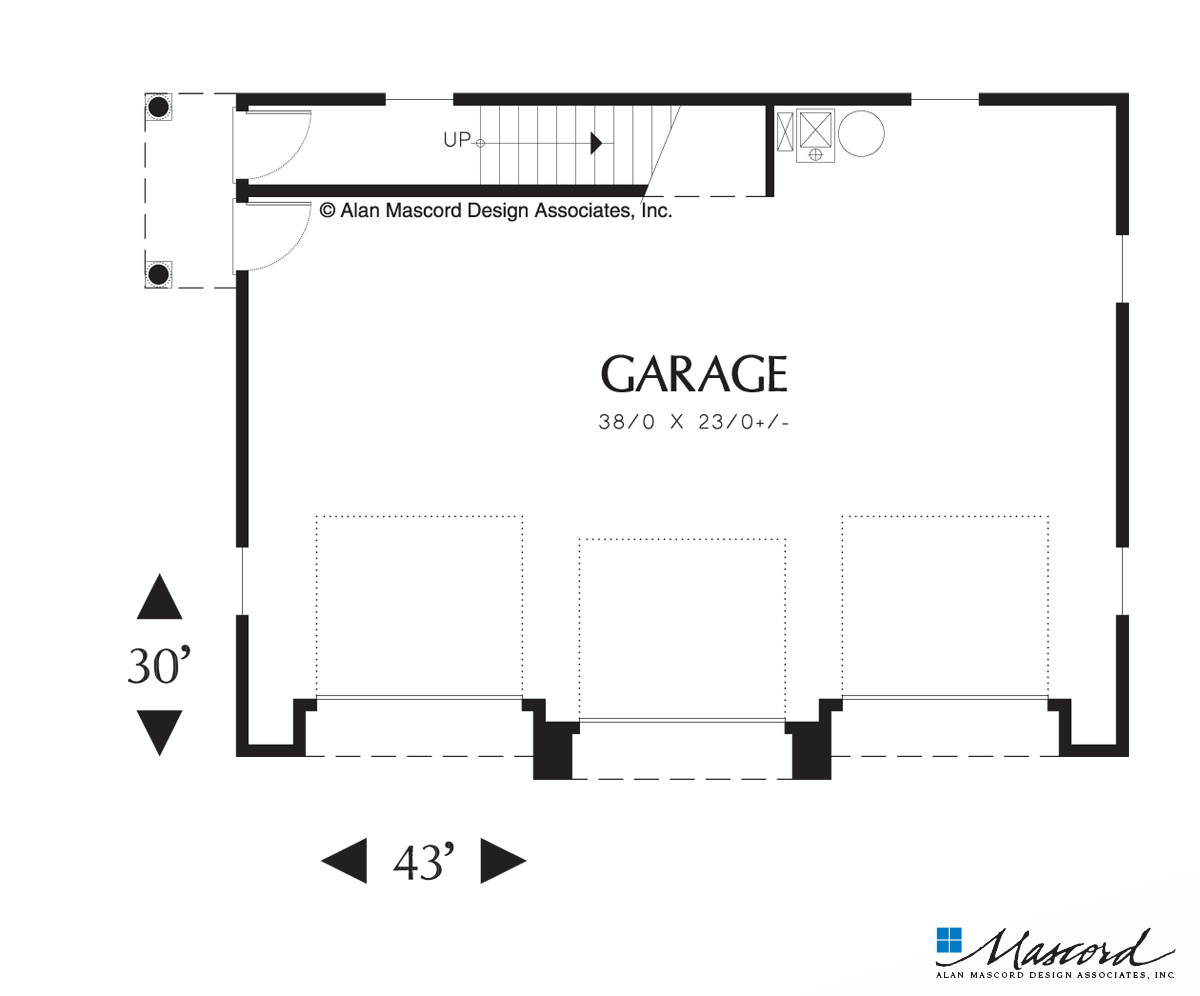 Eastman: Two Bedroom Guest Suite over 3-Car Plan | 885 Sq Ft